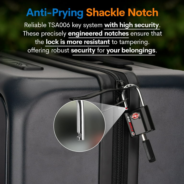 Forge TSA-Approved Luggage Locks, Pack of 4, Dimple Key Forge TSA-Approved Luggage Locks, Pack of 4, Dimple Key