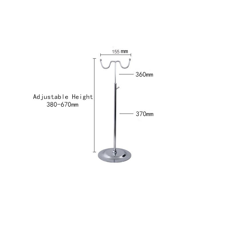 RY DISPLAY 2Pcs Double Hook Purse Stand Adjustable Height Polished ...