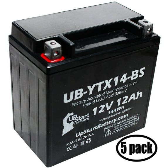 5-Pack UpStart Battery Replacement for 1991 Honda ST1100, ABS-TCS ...