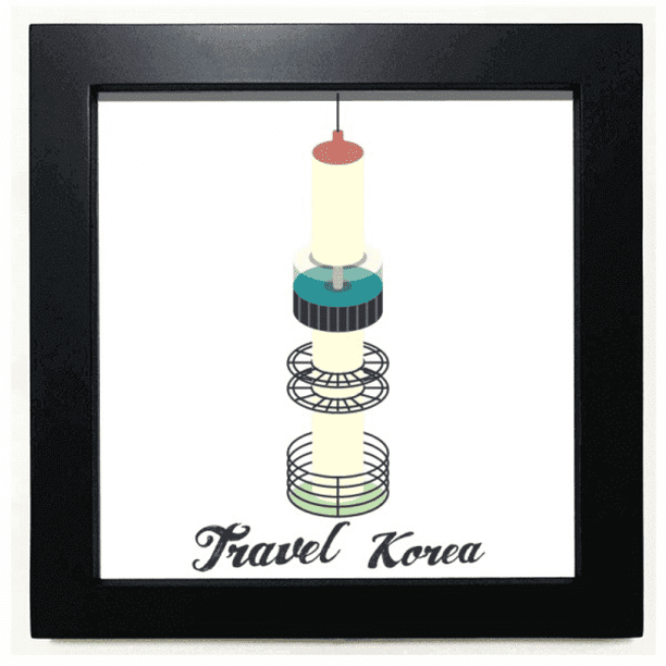 Visiting Seoul Tower in South Korea Black Square Frame Picture Wall ...