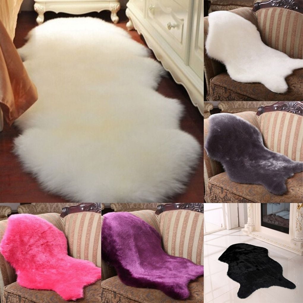 Faux Sheep Skin Carpet Ultra Soft Chair Sofa Cover Rugs Warm Hairy ...