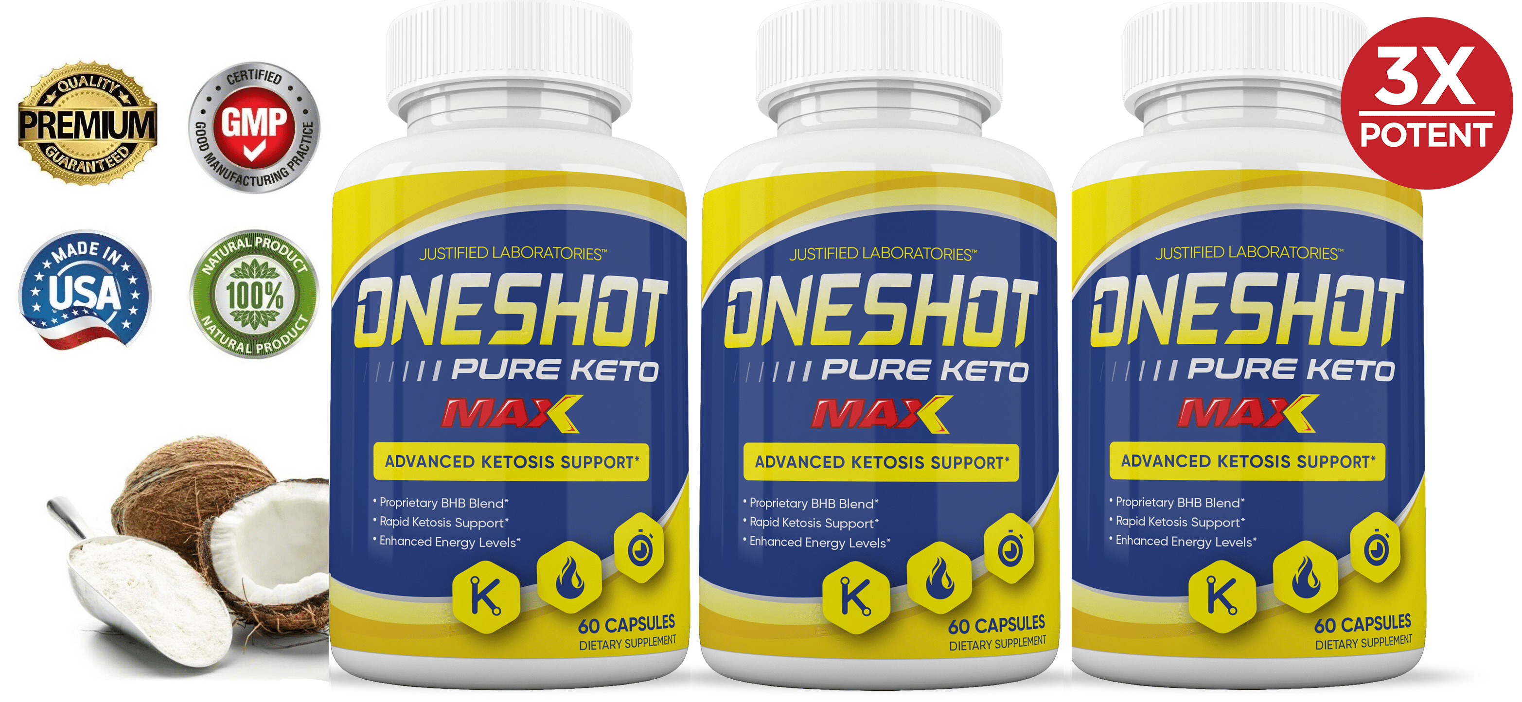 One Shot Pure Keto Pills Bhb 1200mg Keto Diet Pills Real Bhb Salts
