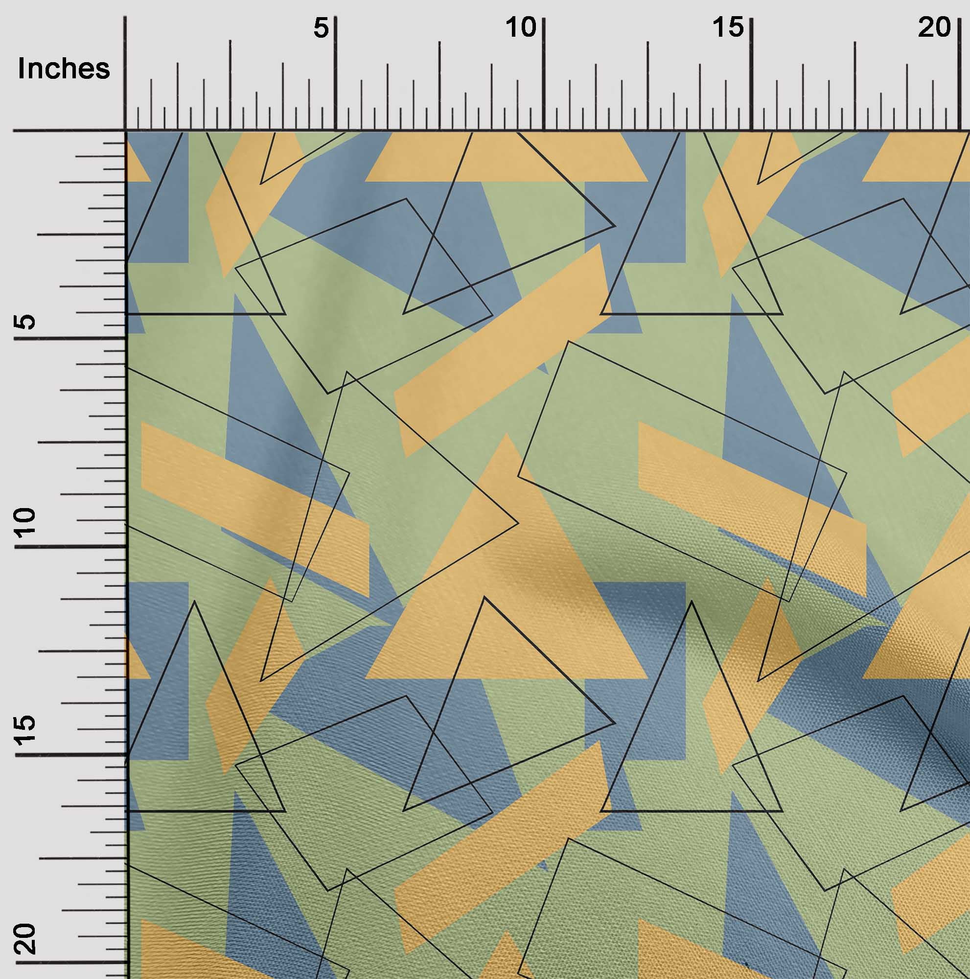 oneOone Viscose Jersey Fabric Rectangle & Triangle Geometric Fabric ...