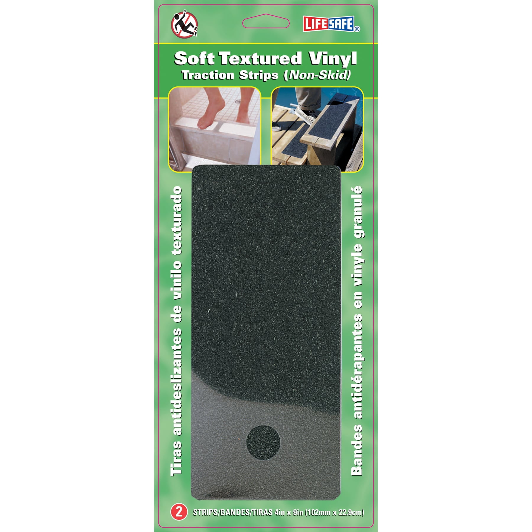 Incom RE6506BL 4" X 9" Black Soft Textured Vinyl Traction Tape Step ...