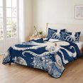 90x96in Quilt Bedding Set, Summer Ocean Octopus Coral Conch Lightweight ...