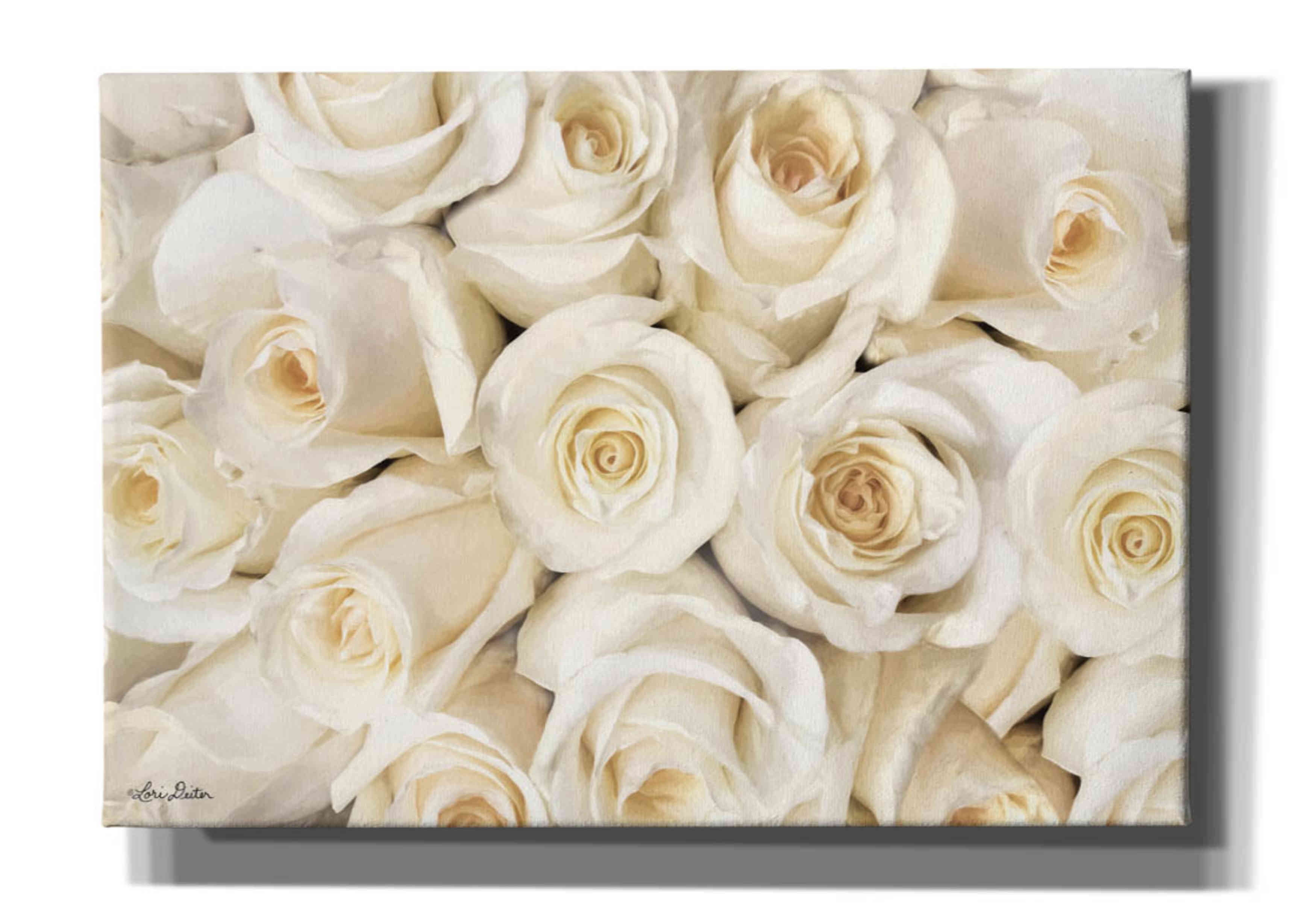 Epic Graffiti 'Top View - White Roses' by Lori Deiter, Canvas Wall Art ...