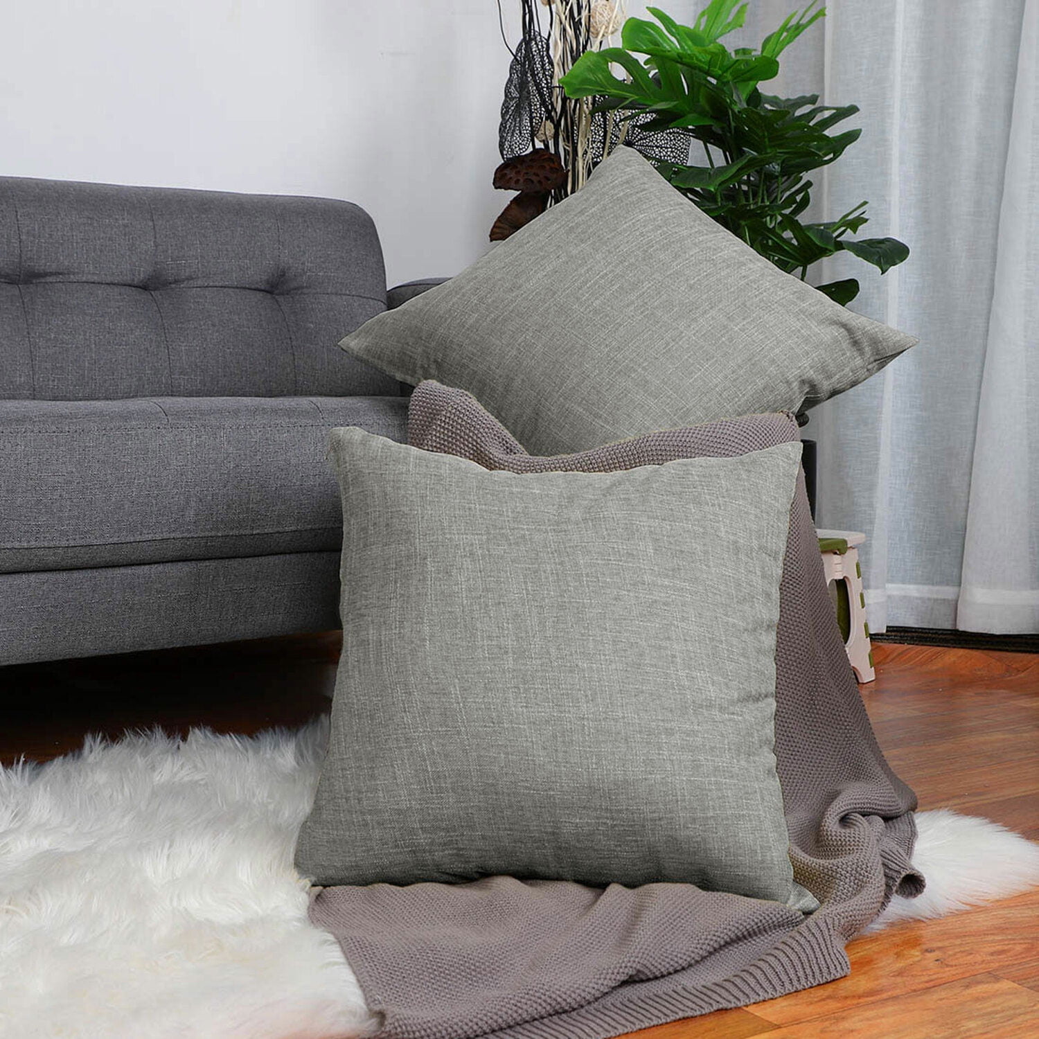 Click here for Piccocasa 18 X 18 Cotton Linen Throw Pillowcases S... prices