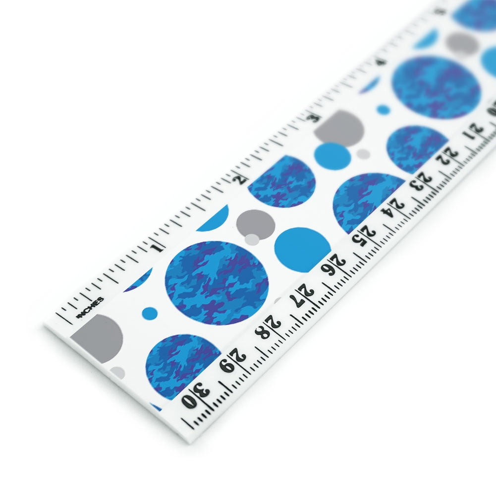 Camouflage Print Blue 12 Inch Standard and Metric Plastic Ruler ...
