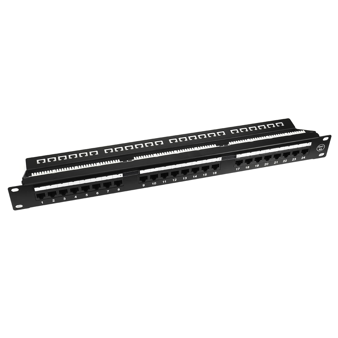 Unique Bargains 24-Port Rack or Wall Multimedia Patch Panel Cat6A RJ45 ...