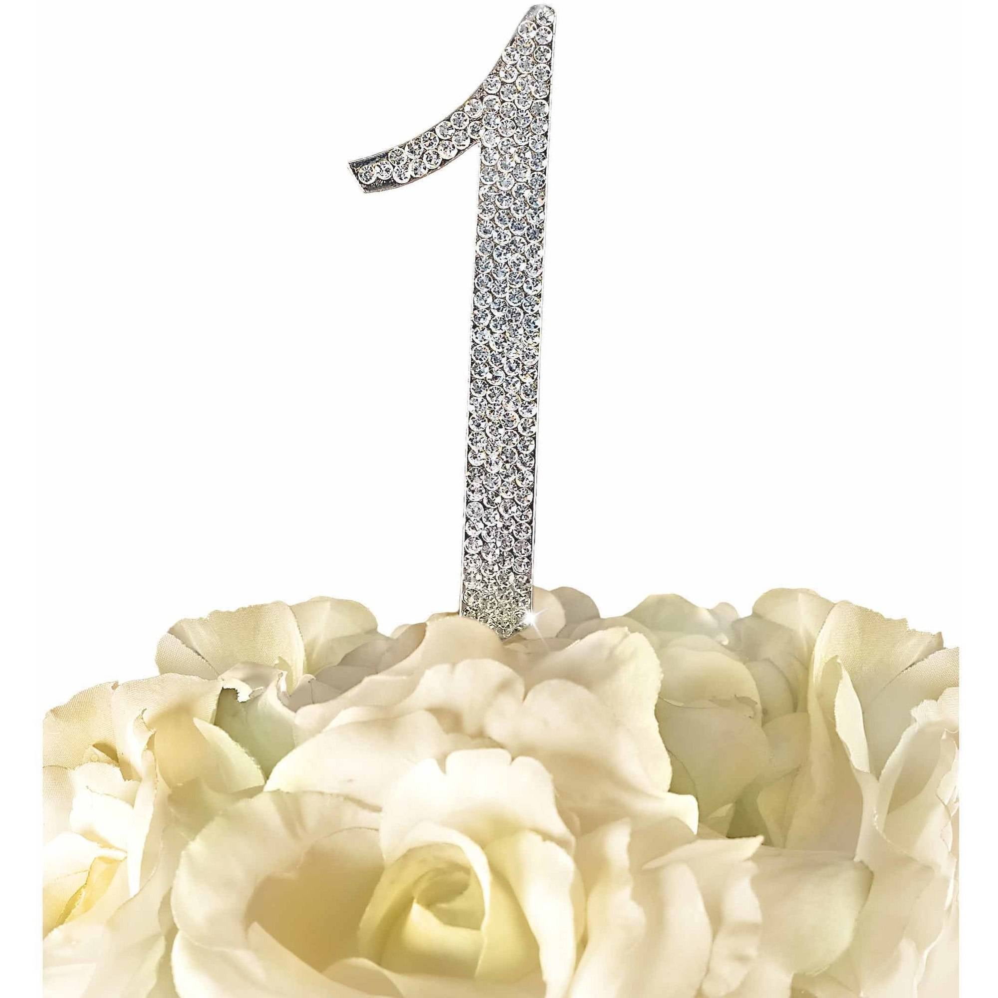 Unik Occasions Sparkling Collection Monogram Cake Topper, Number ...