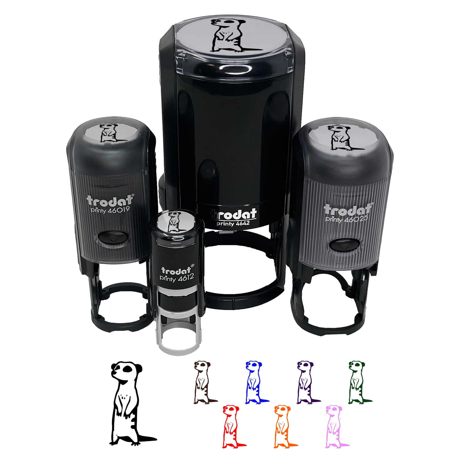 Curious Standing African Meerkat Self-Inking Rubber Stamp Ink Stamper ...