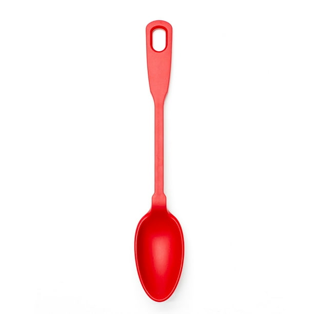 Mainstays 10in Silicone Solid Spoon, Red - Walmart.com