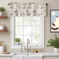 Abstract Semicircles Window Valance for Kitchen, Boho Art Modern Taupe ...
