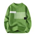 BAETEUY Autumn Winter Men Sweater Thick Loose Knitted Colorblock Round ...