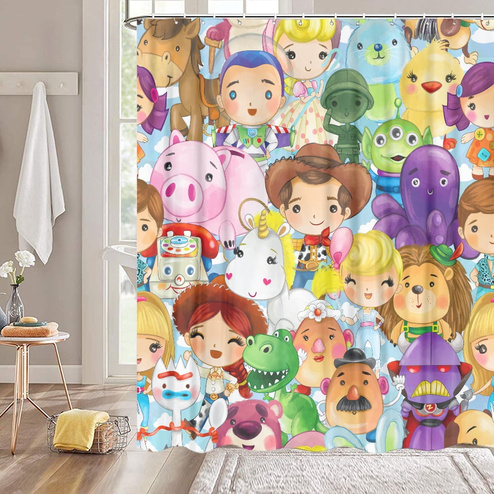Toy Story DIY Bathroom Curtain Bathtub Art Decor Waterproof Modern ...