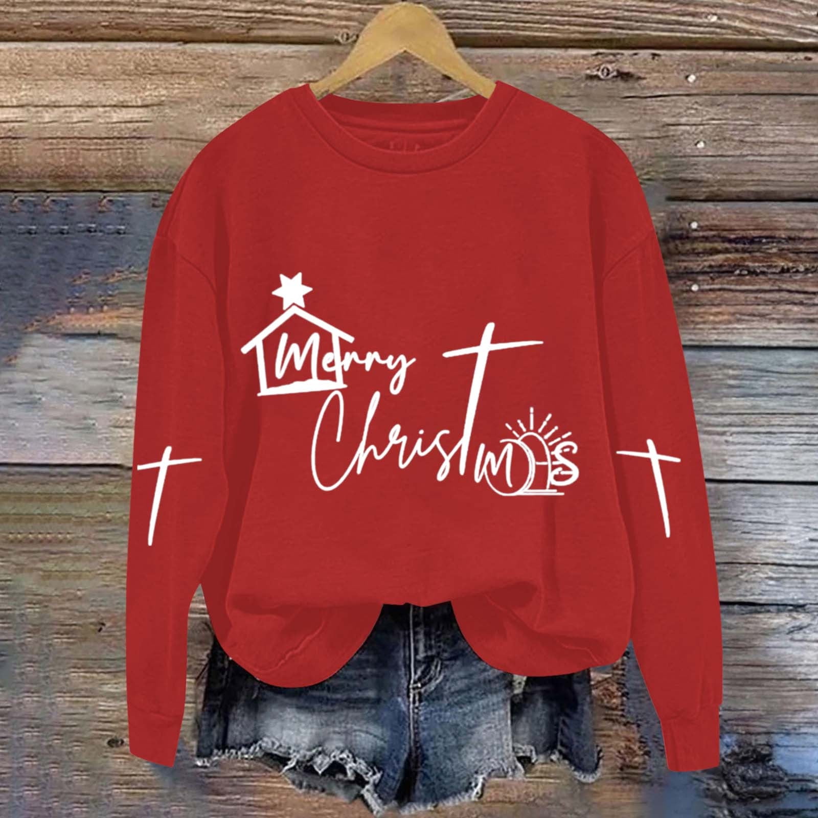Click here for Amzcrzy Womens Sweatshirts Christmas Sweatshirt Me... prices