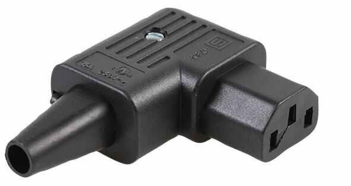 SCHURTER - C13 Rewireable IEC Connector, Right Angle - Walmart.com