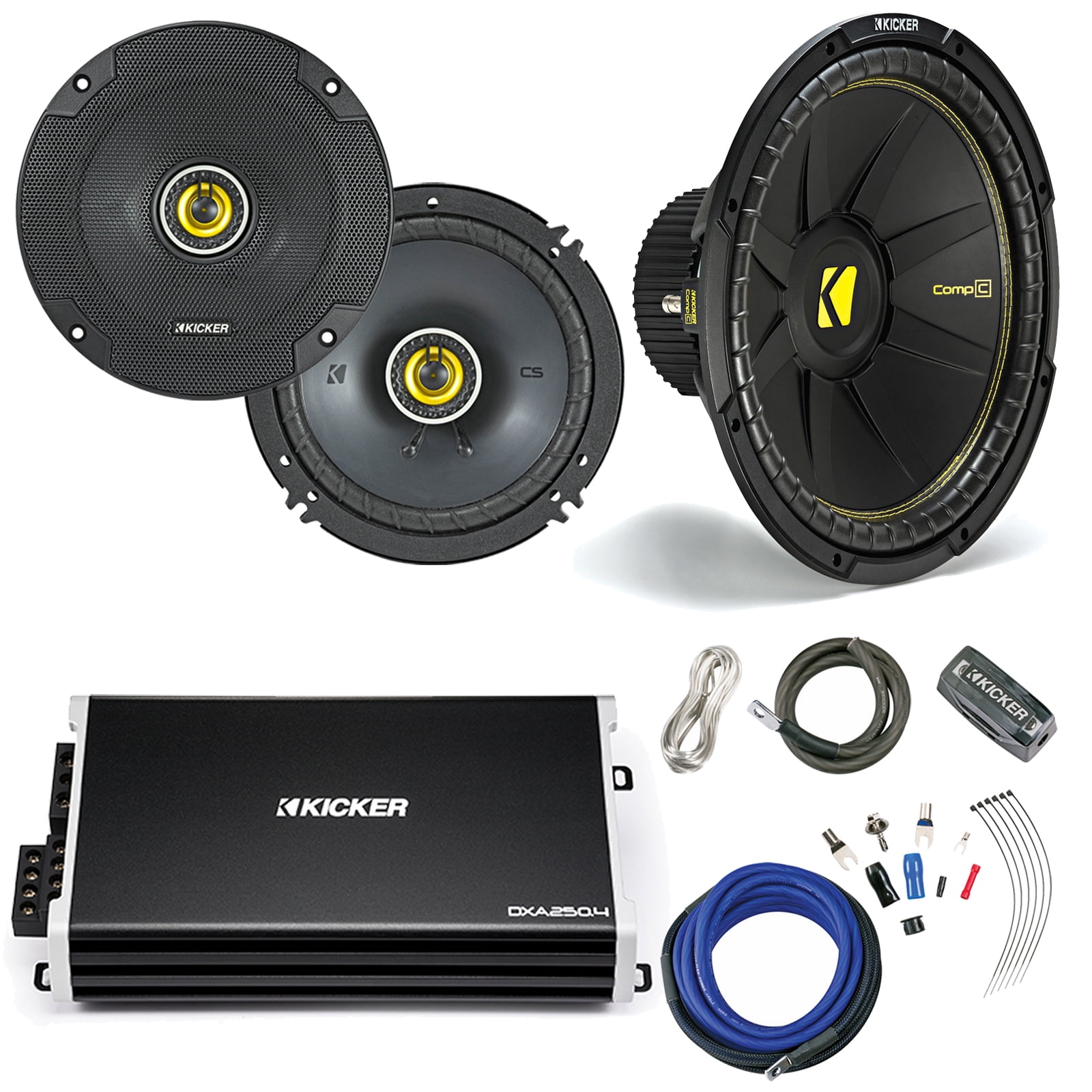 Audio Package: Kicker 15" CompC SVC 4 Ohm 1200W Max Car Stereo ...