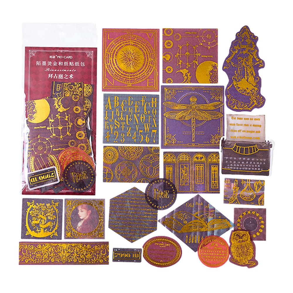 Craft Supplies & Tools 60 Pcs Renaissance Bronzing Sticker Set Planner ...