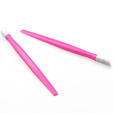 Rubber Cuticle Pusher - Pack Of 6 - Plastic Handle Tipped Nail Art And ...