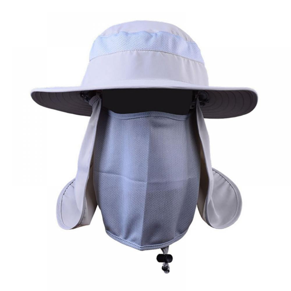 Outdoor UV Sun Protection Wide Brim Fishing Cap with Removable Flap ...