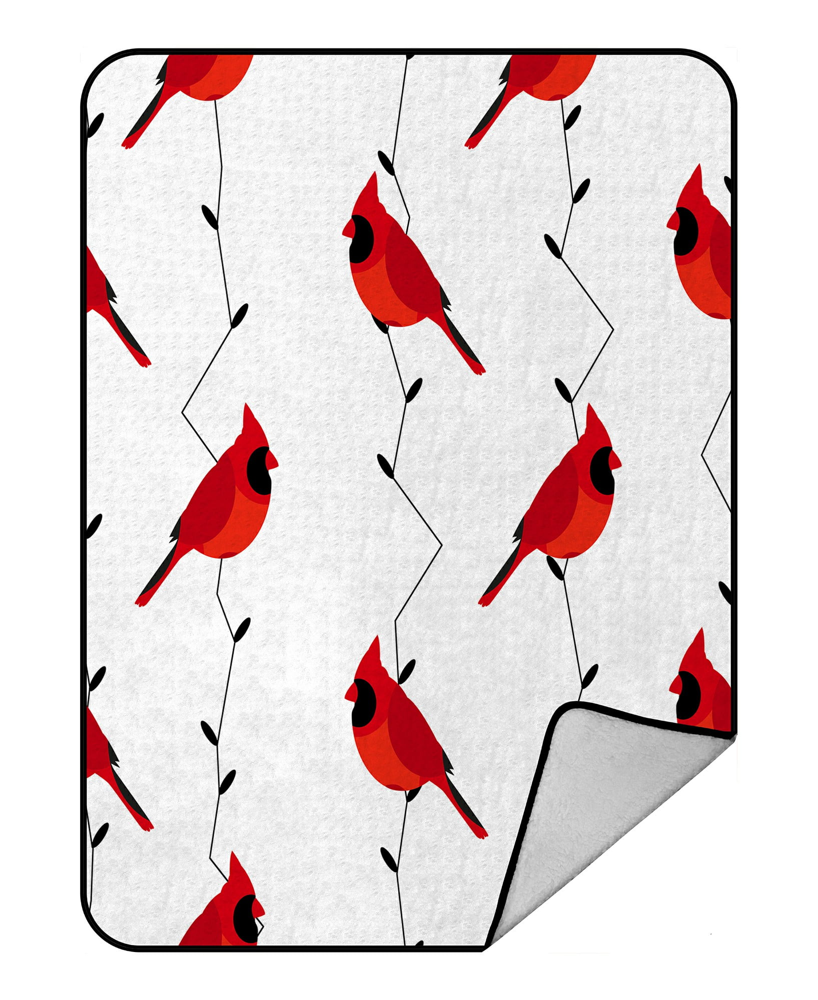 ABPHQTO Red Cardinal Branches Fleece Blanket Fleece Back Throw Blanket ...