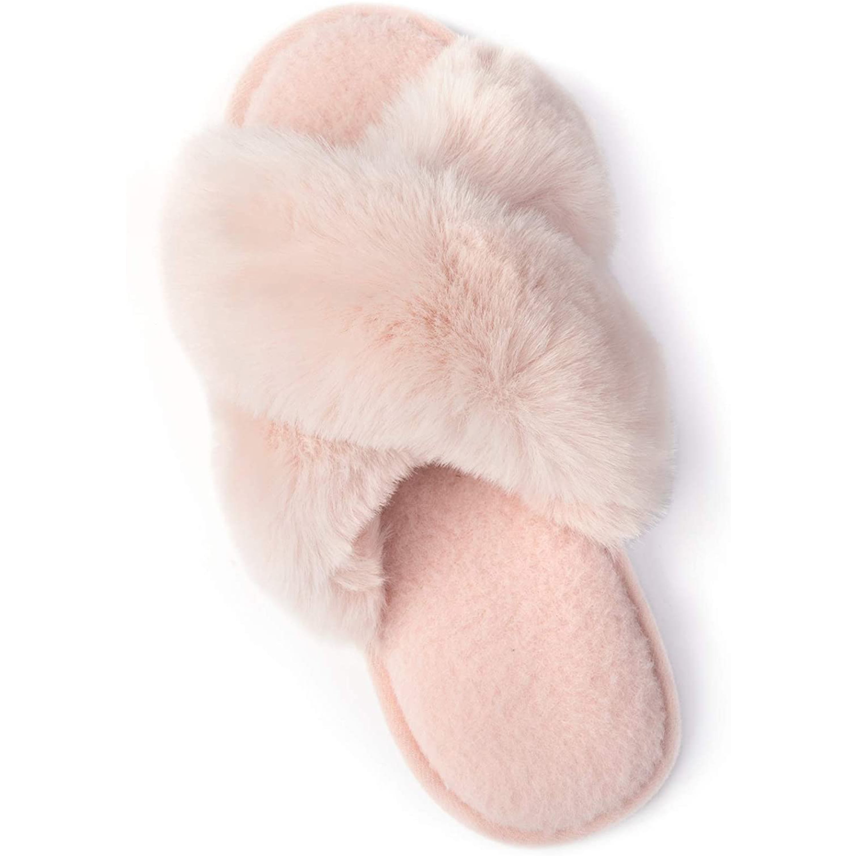 RockDove Women's Open Toe Fluffy Slippers with Memory Foam, Ladies ...