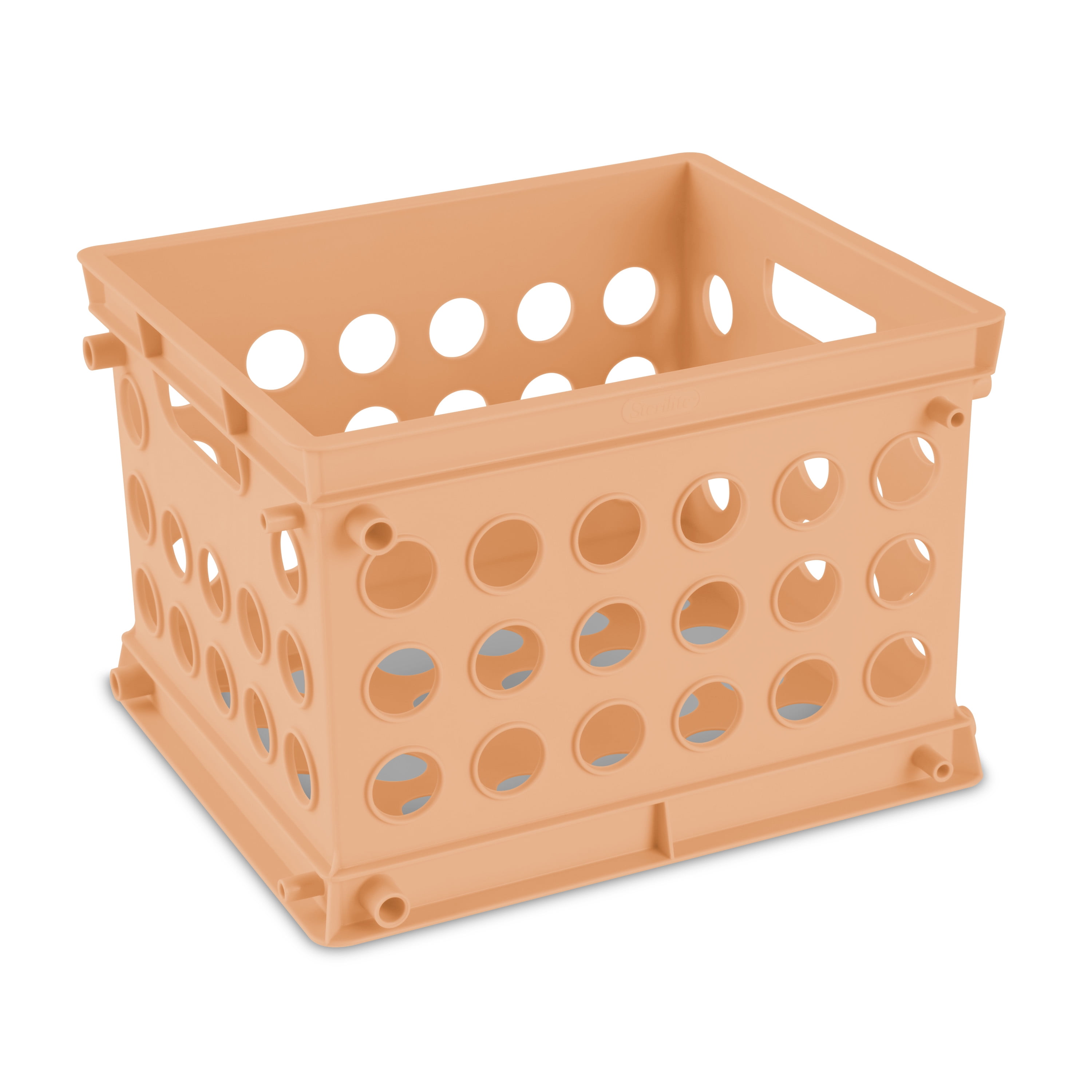 Sterilite Mini Crate Plastic, Icy Peach, All Ages - Walmart.com