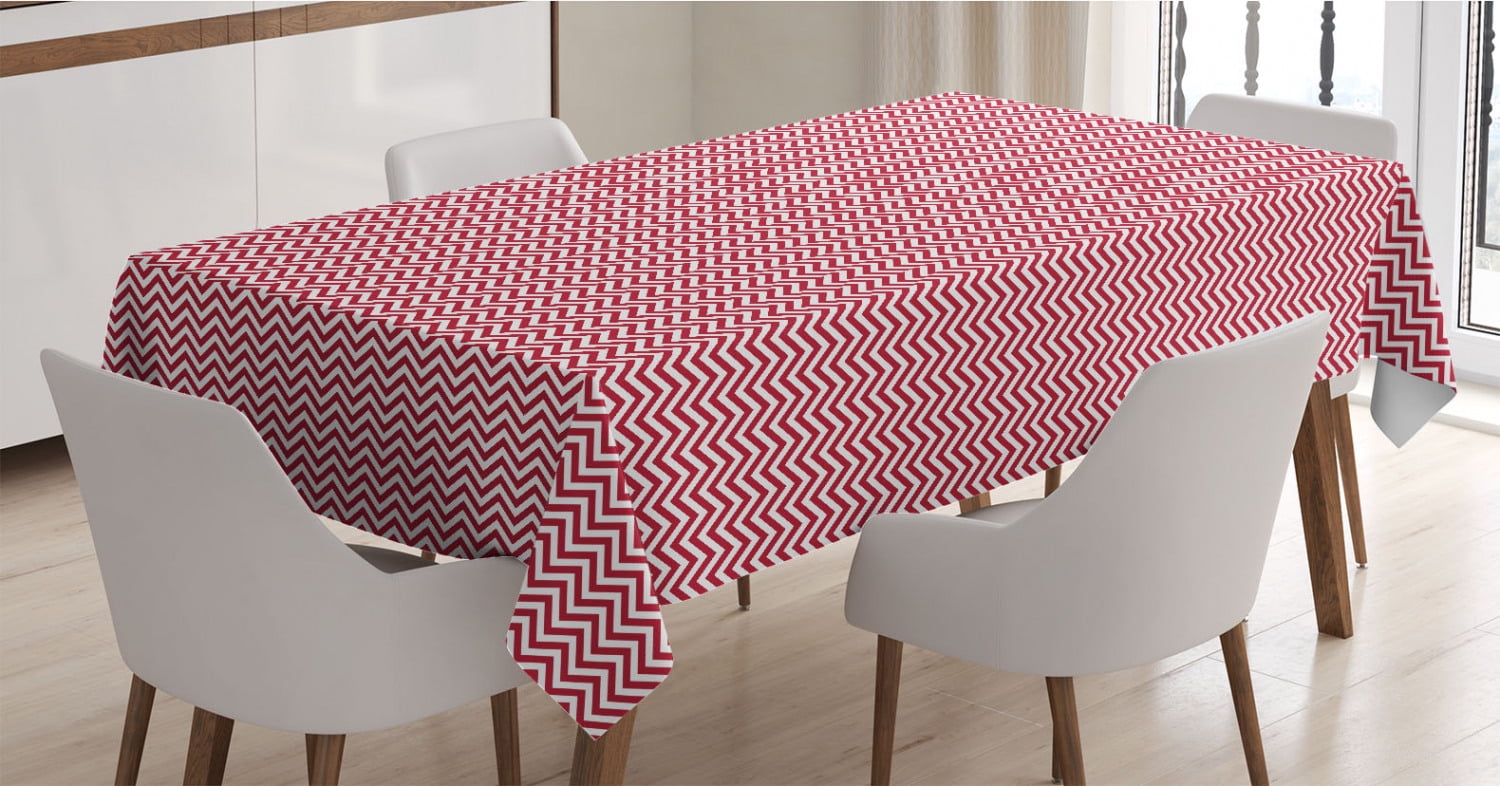 Chevron Tablecloth, Classical Style Zig Zag Stripes Retro Revival ...