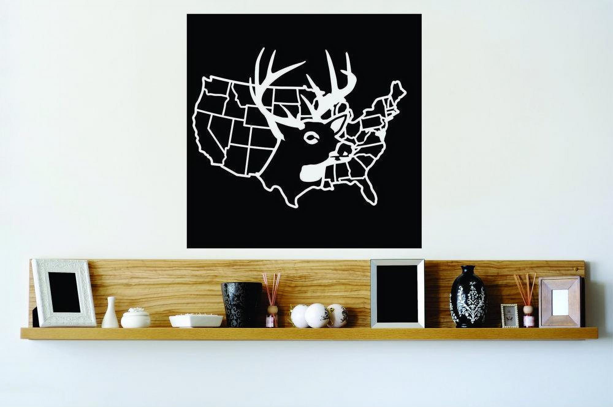 Us Continental Outline Wild Deer Buck Hunt Deer Predator Doe Hunting ...