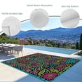 Abstract Flowers Outdoor Rug, Retro Abstract Blue Pink Orange Floral ...