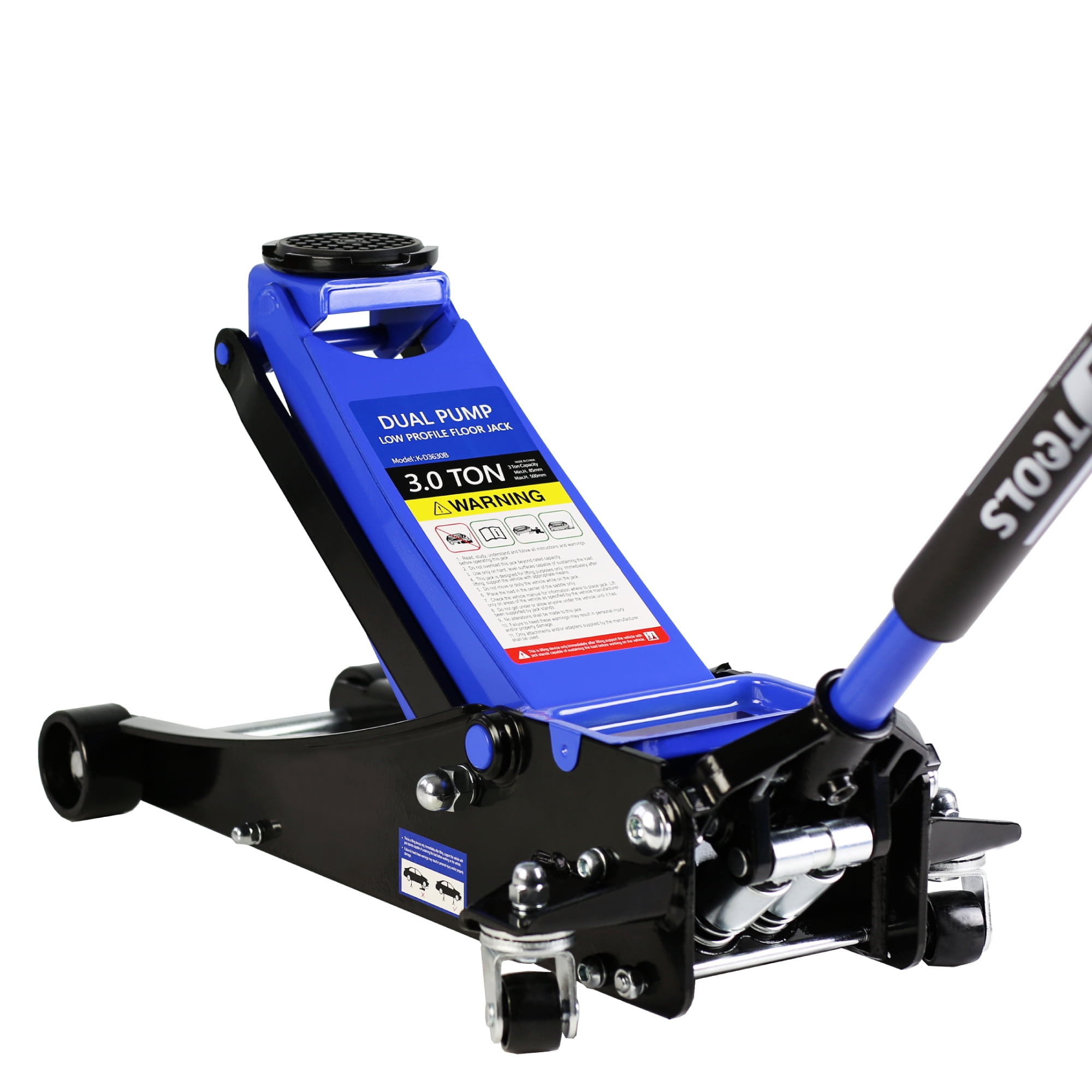 Sesslife Blue Low Profile Floor Jack, 3 Ton Capacity, Heavy Duty Steel ...