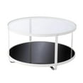 32" White Glass And Metal Two Tier Round Coffee Table - Walmart.com