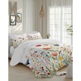 4 Piece Duvet Cover Set Twin, Farmhouse Watercolor Wildflower Soft ...