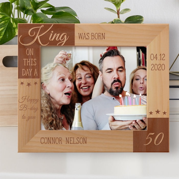 On This Day A King Was Born Personalized Wooden Frame-10" x 8" Brown ...