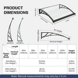 40"x 80" Window Awning Canopy Door Entrance Patio Cover Solid Sheet ...
