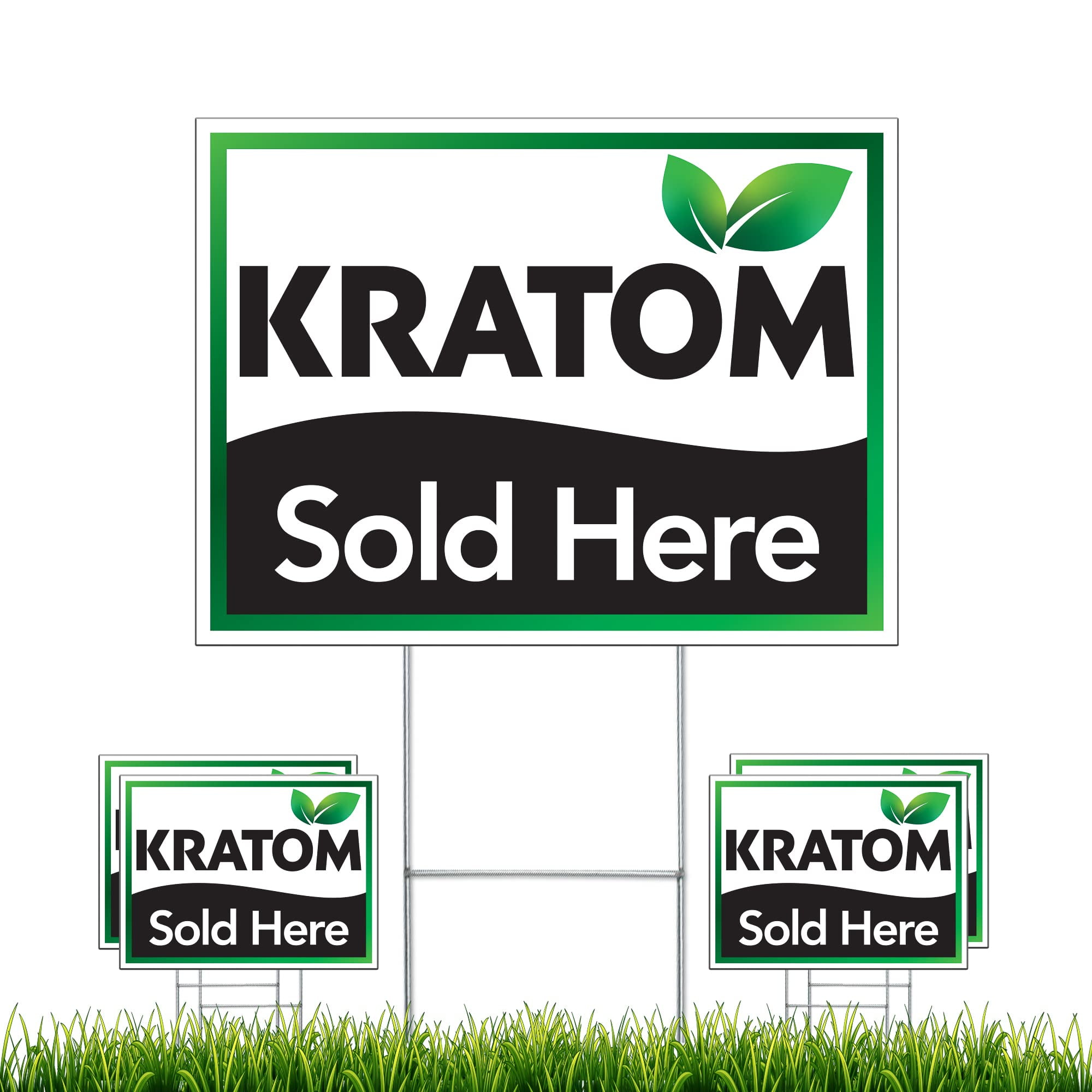 NEXT LEVEL SIGNS | Kratom Sold Here Yard Signs 3-Pack | 24 W x 18 H ...