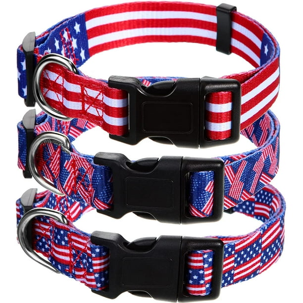 3 Pieces American Flag Dog Collars Adjustable Soft Comfortable Pet ...