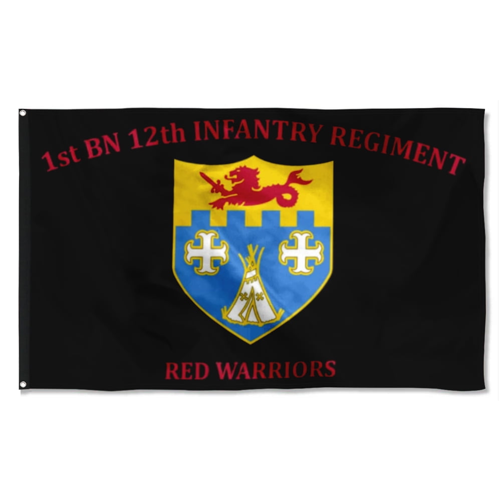 12th Infantry Regiment Flag 3x5Feet Military Banner with 2 Brass ...