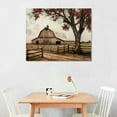 COMIO Barn Pictures Wall Decor Old Farmhouse Canvas Wall Art Rustic Red ...