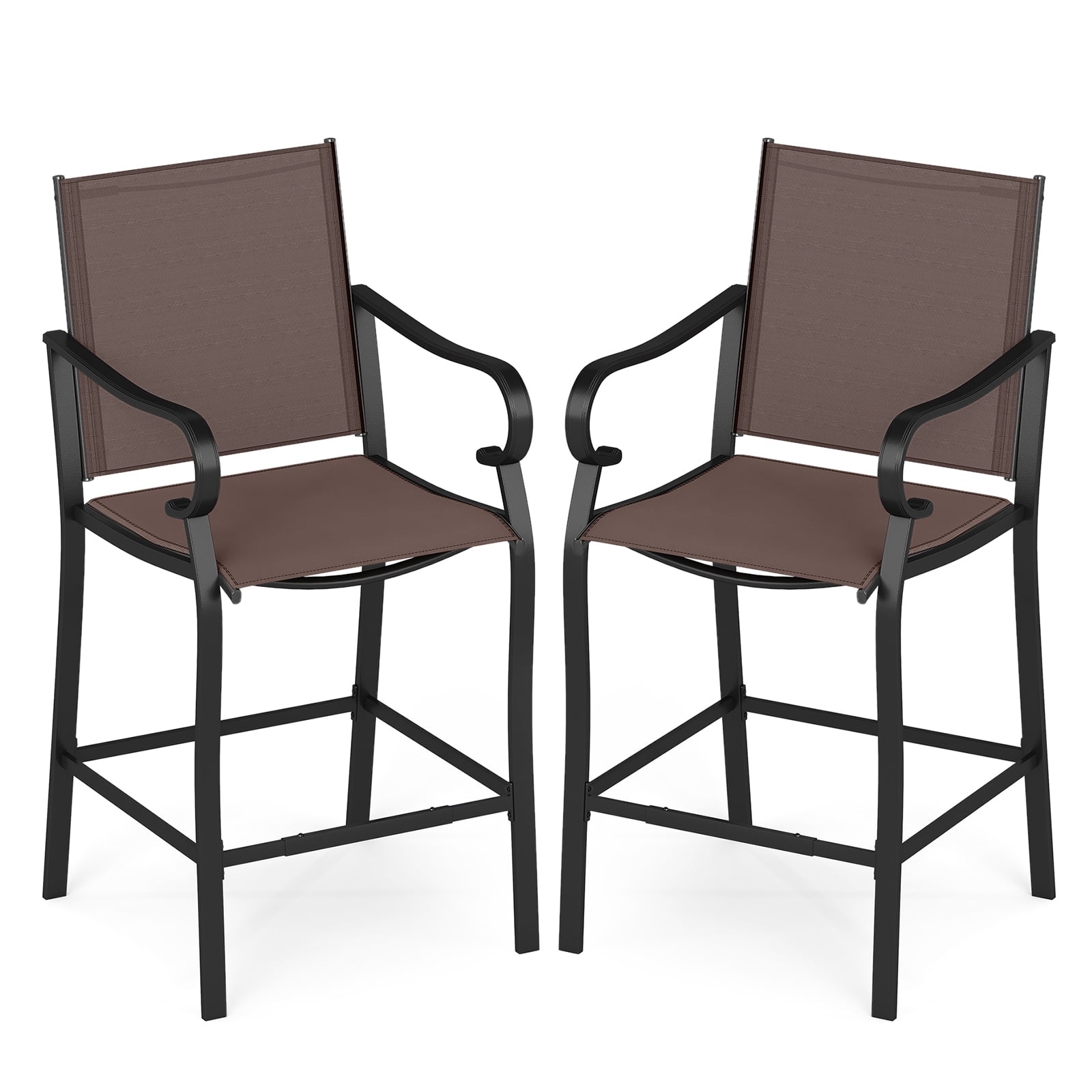 Click here for Gymax Outdoor Counter Height Bar Stools Set Of 2 W... prices