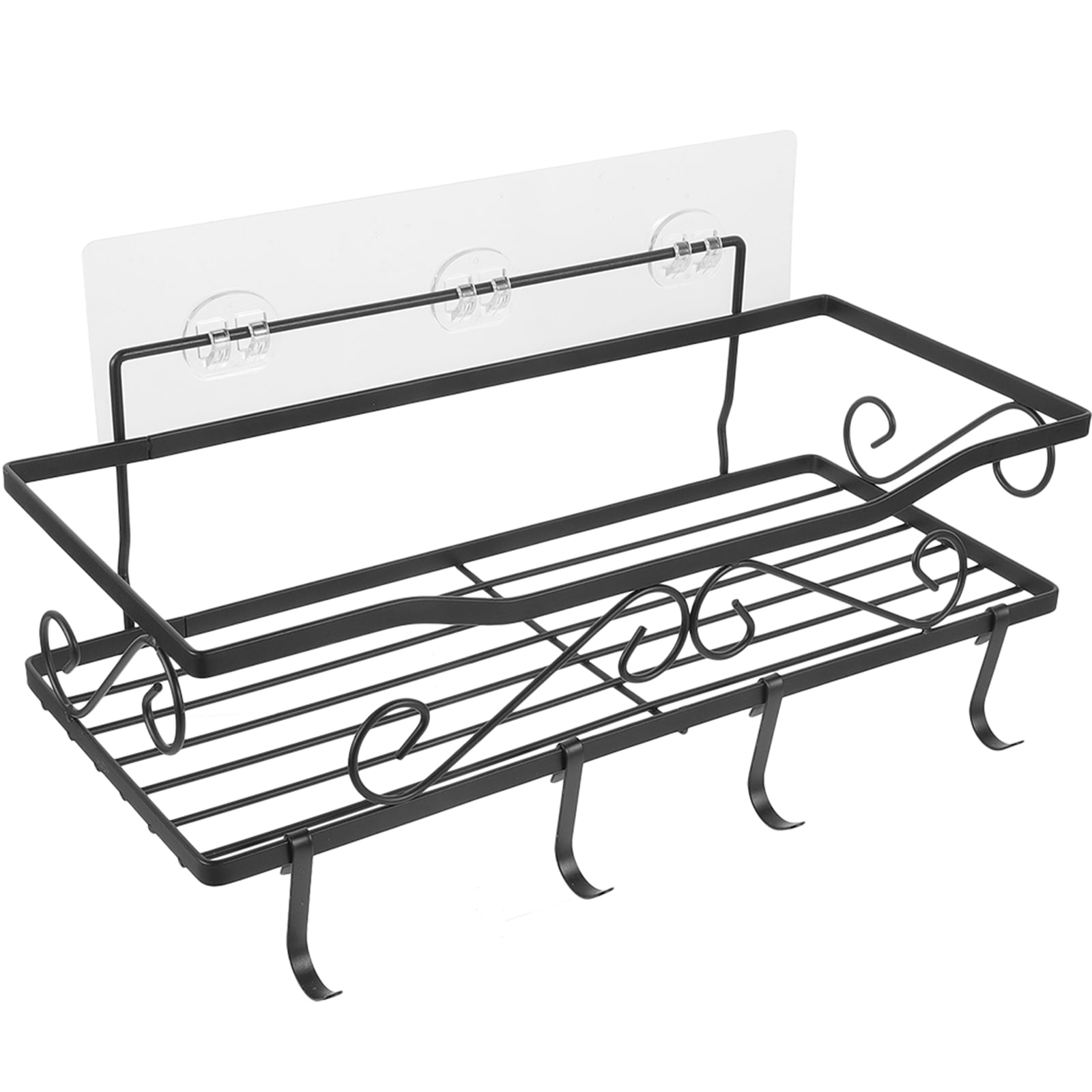 Wall Mount Shower Shelf Bathroom Basket No Drilling Wall Mounted Shower ...