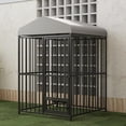 4x4x6FT Large Outdoor Dog Kennel, Metal Dog Cage with Waterproof Roof ...