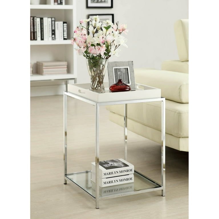 White tray side table store