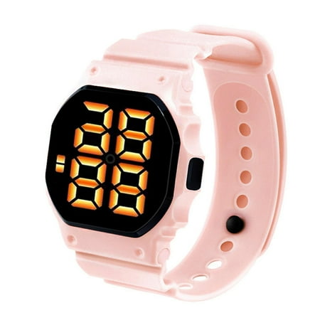 Large Led Screen Wrist Watch Simple Button Operation Wrist Band Date ...