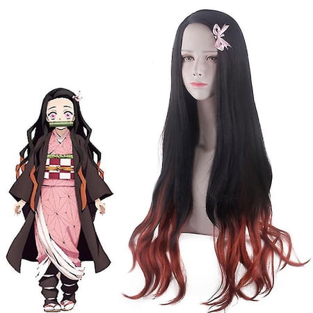 Demon Slayer Anime Full Wigs Kimetsu No Yaiba Kamado Nezuko Cosplay ...