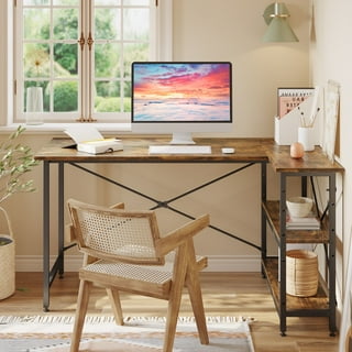 Bestier 95.5 inches L-Shaped Corner Computer Desk with Shelves Long ...