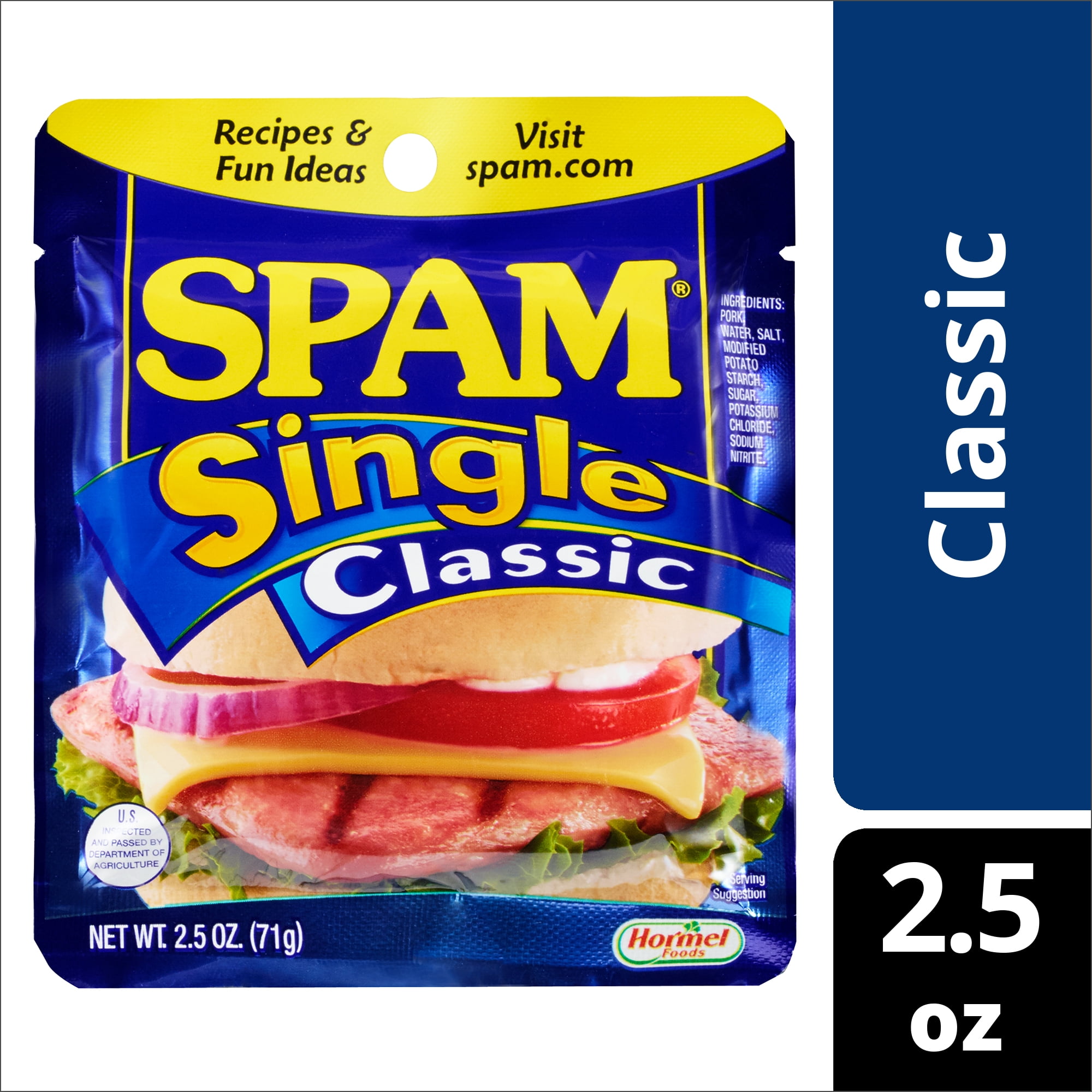 SPAM Single Classic, 9 g protein, 2.5 oz - Walmart.com