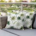 2 Pack Outdoor Waterproof Throw Pillow Covers,Watercolor Green Palm ...