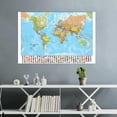 WCIC Multi-Size World Map with Flags Educational Art Poster Home Office ...